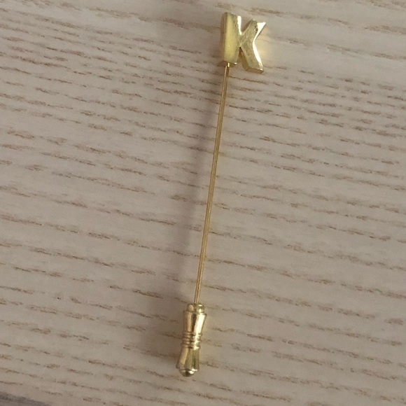 Vintage | Jewelry | Vintage Letter K Gold Straight Pin | Poshmark